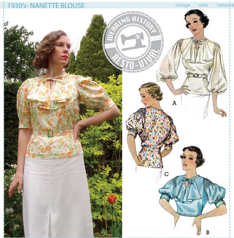 New Pattern! The 1930’s Nanette Blouse – Wearing History® Blog